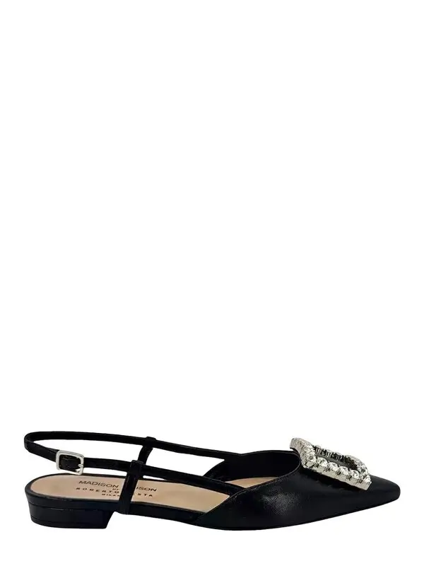 MADISON.MAISON Embellished Slingback Flat Pumps - Black