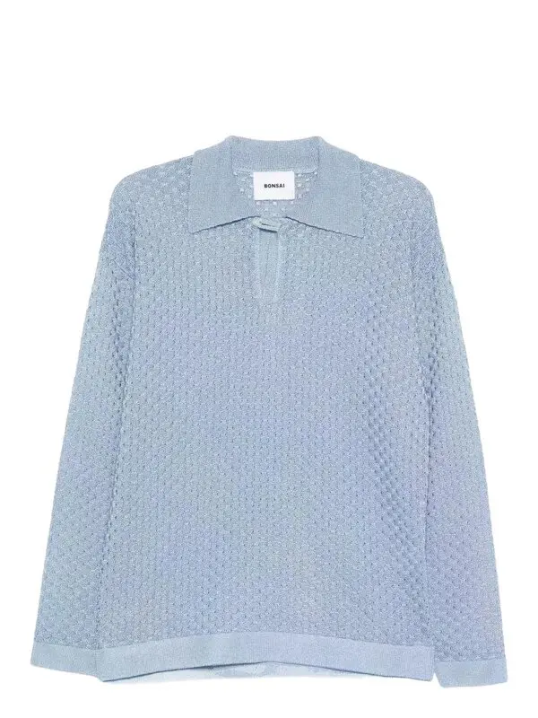 BONSAI Polo-neck Sweater - Blue