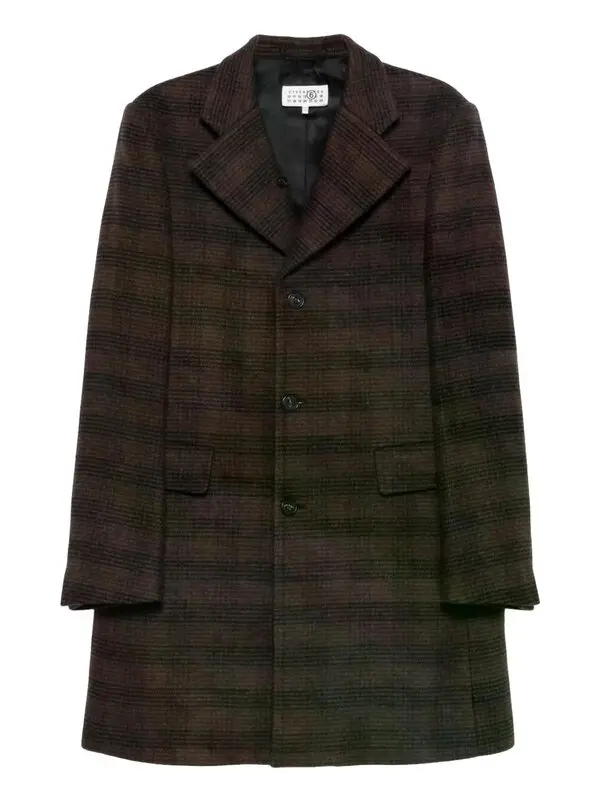 MAISON MARGIELA Checkered Coat - Brown