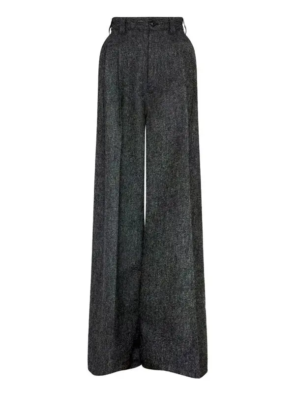MAISON MARGIELA Pleated Front Wool Trousers - Grey