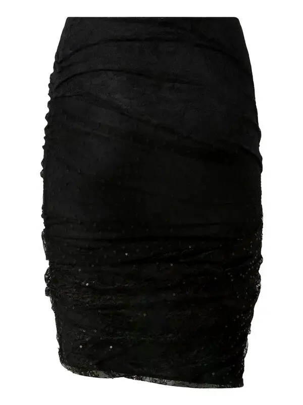 Pinko Lace Fitted Skirt - Black
