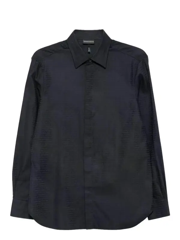 Emporio Armani Monogram-print Shirt - Blue