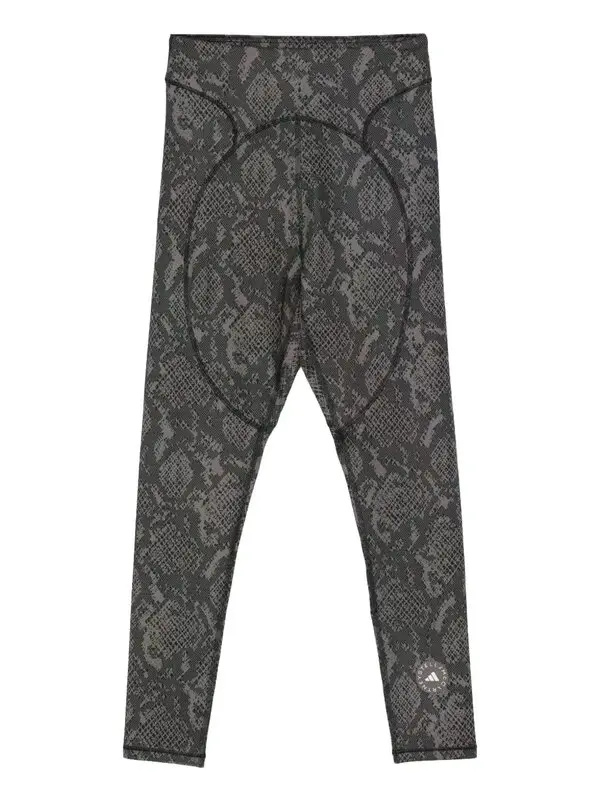 Adidas By Stella McCartney Truepurpose Snakeskin-print Leggings - Black