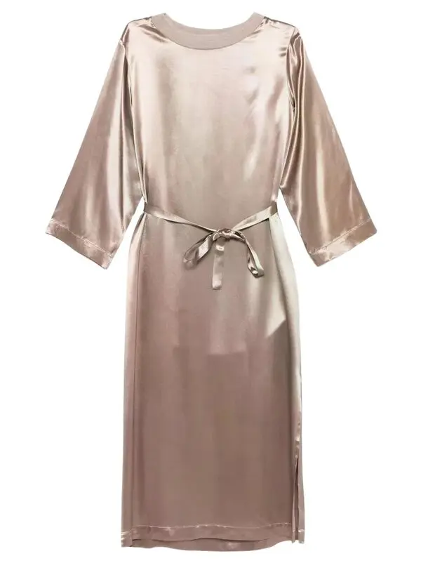 Peserico Satin Midi Dress - Neutrals