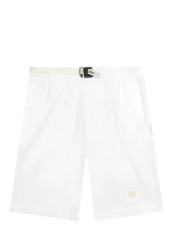 ADVISORY BOARD CRYSTALS Buckle Fastening Logo Shorts - White