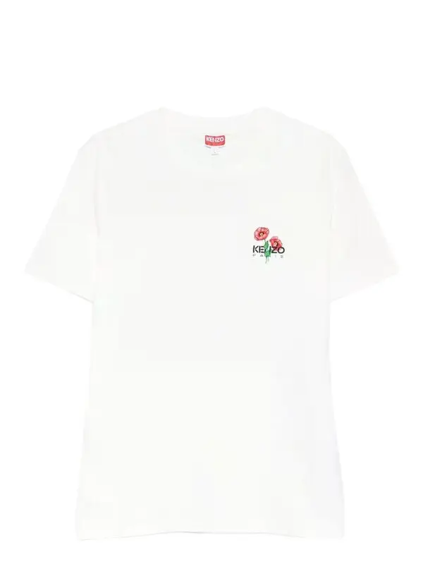 Kenzo Floral-embroidered T-shirt - White