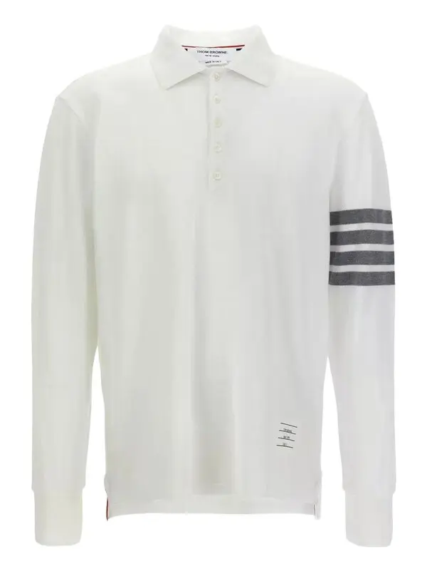 Thom Browne Classic 4bar Long-sleeve Polo Shirt - White