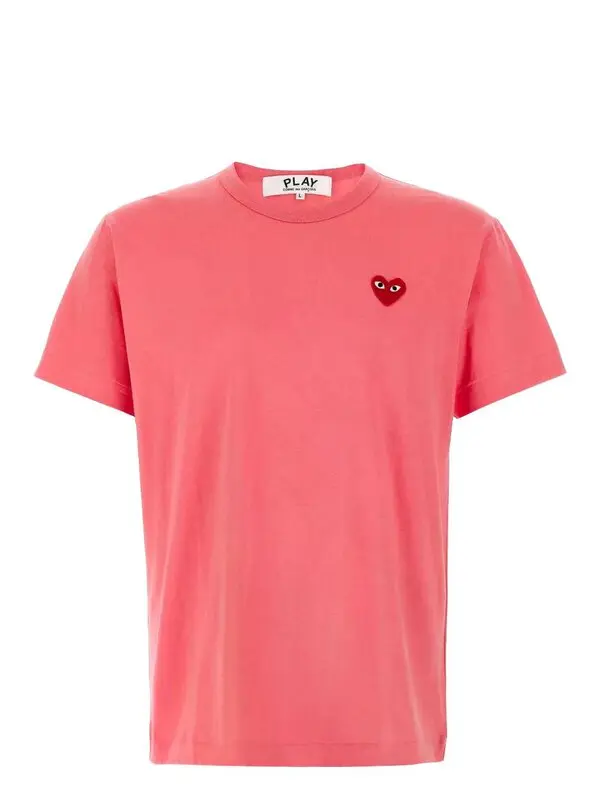 Play Comme Des Garcon Heart-patch T-shirt - Pink