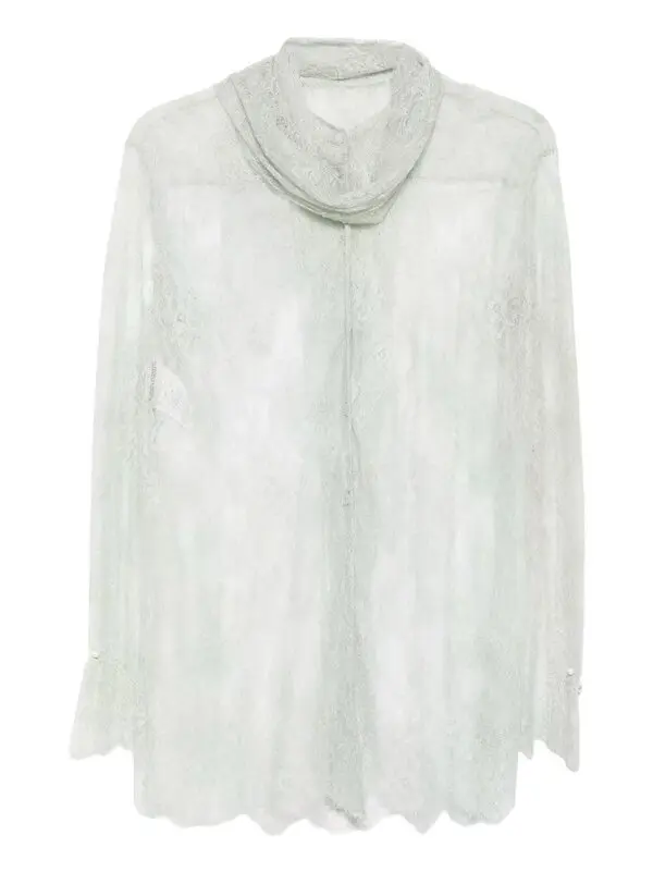 Alberta Ferretti Lace High-neck Top - Grey