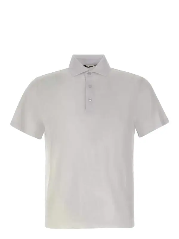 KANGRA Short-sleeve Button Polo Shirt - White