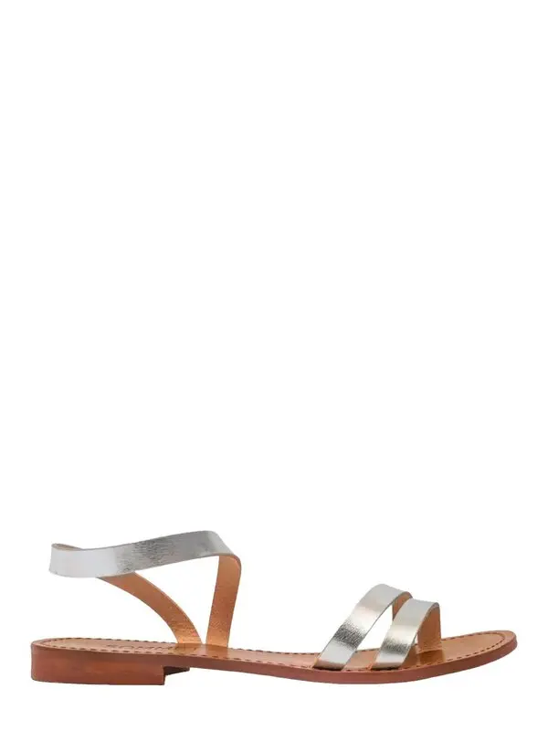 SOMMET Metallic Flat Sandals - Silver
