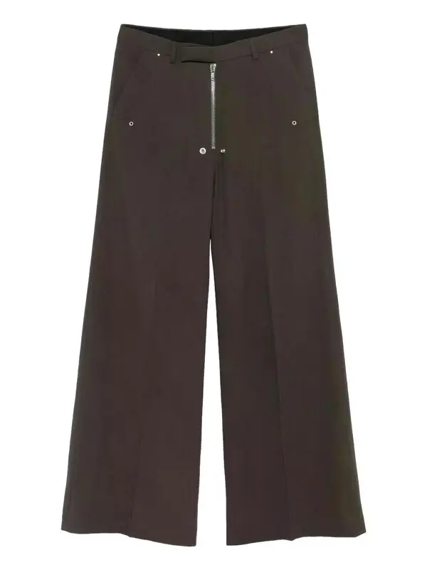 Rick Owens Zip-fly Wide Leg Trousers - Brown