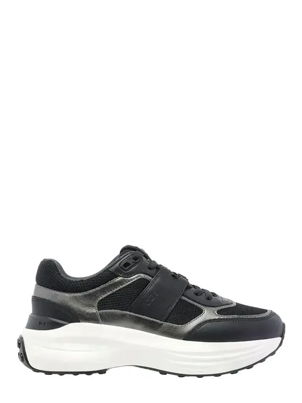 TOD'S Leather Panelled Lace-up Sneakers - Grey