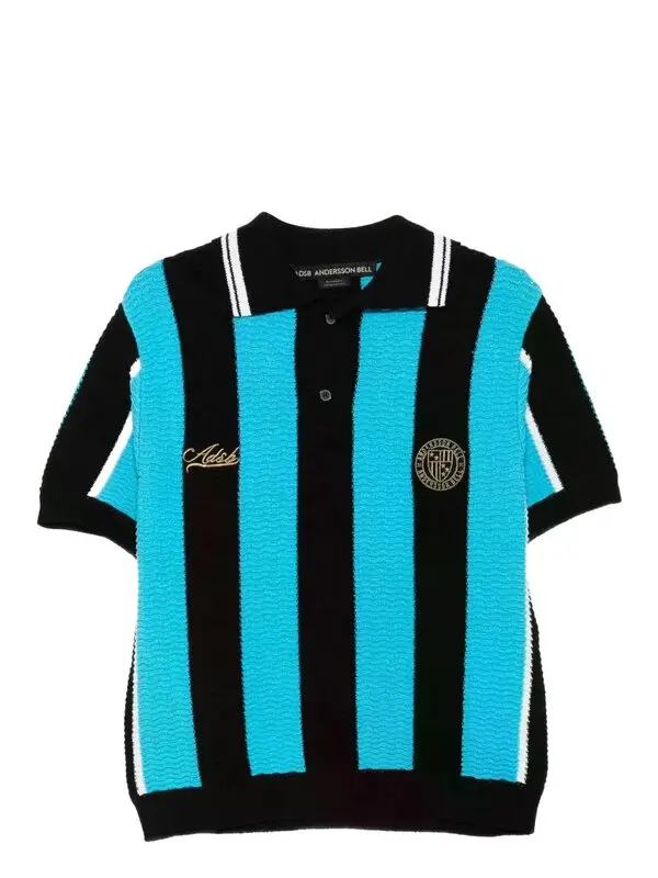 Andersson Bell Stripe Soccer Polo Shirt - Black/blue