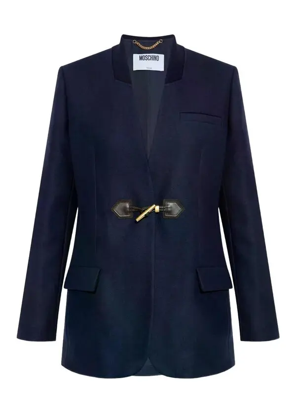 Moschino Elbow-patch Wool-blend Blazer - Blue