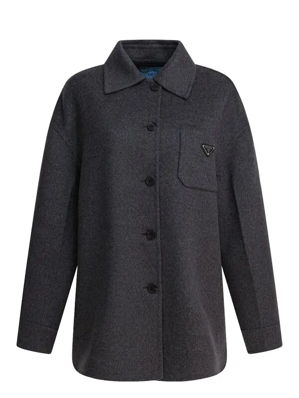 Prada Wool And Cashmere Buttoned Jacket - Grey