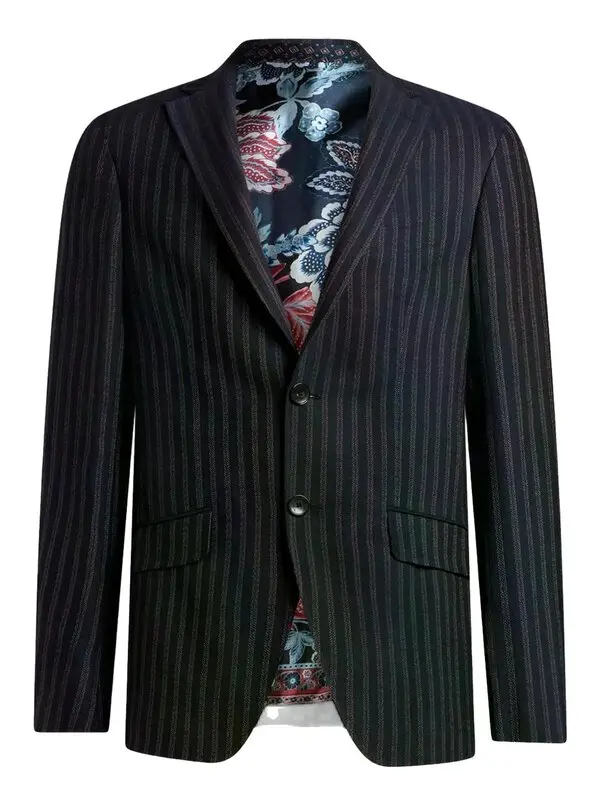 Etro Striped Wool-blend Suit - Black