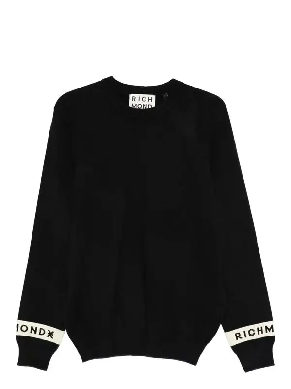 John Richmond Logo-detail Crew-neck Sweater - Black