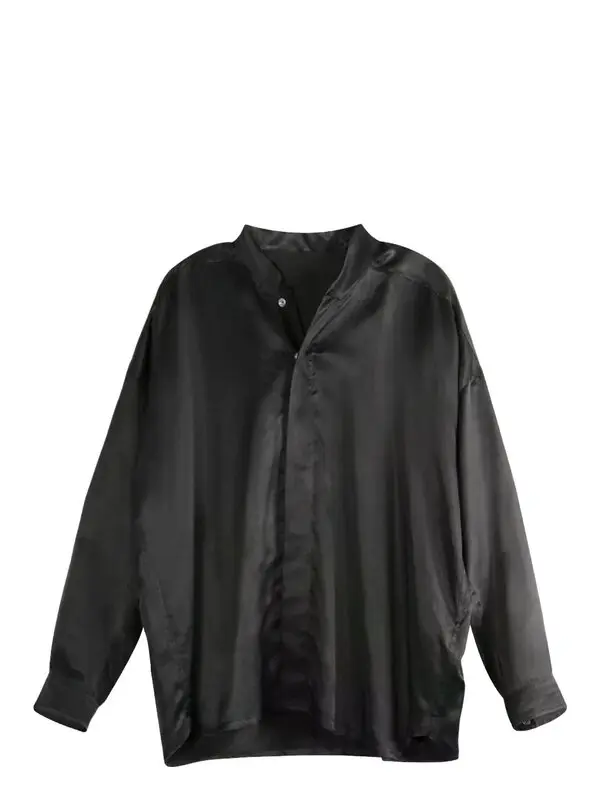 Rick Owens Jumbo Faun Satin Long-sleeve Shirt - Black