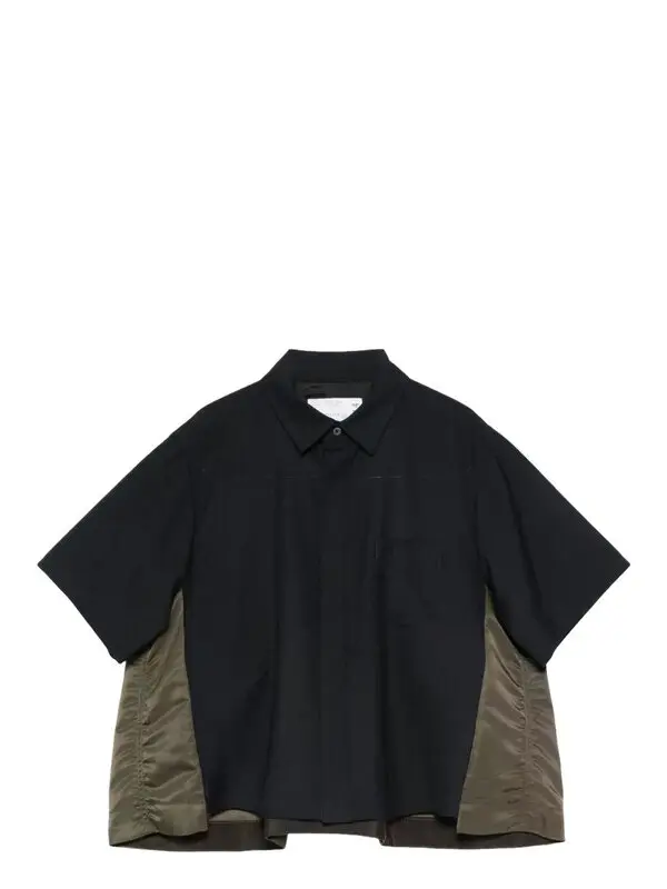 Sacai Paneled Short Sleeve Shirt - Blue