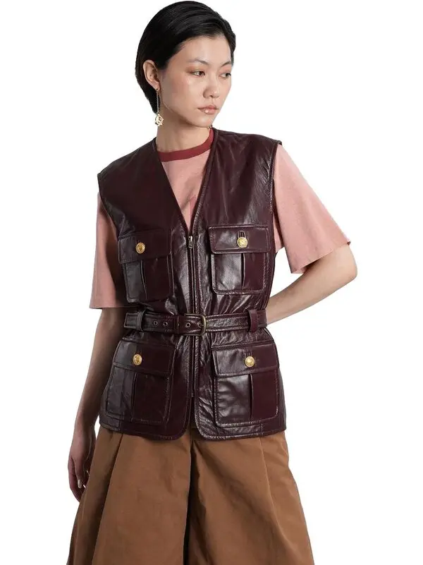 Chloé Leather Vest - Brown