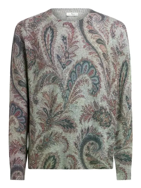 Etro Paisley-jacquard Sweater - Grey