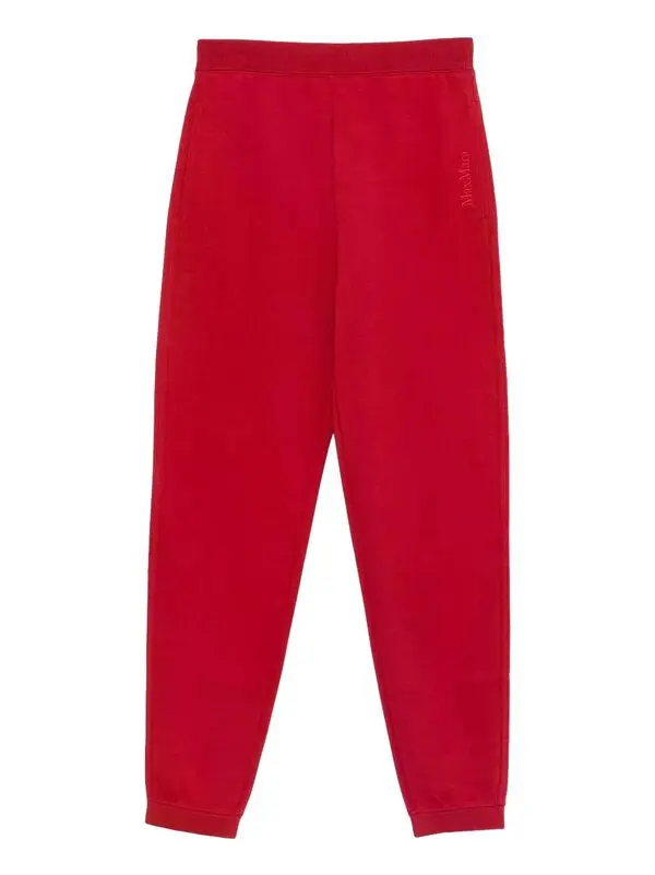 Max Mara Embroidered Logo Track Pants - Red