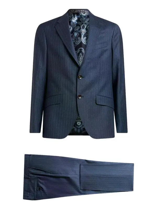 Etro Pinstripe Wool Suit - Blue