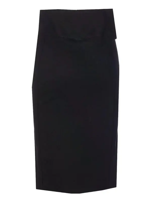 Patrizia Pepe Zip-front Midi Skirt - Black