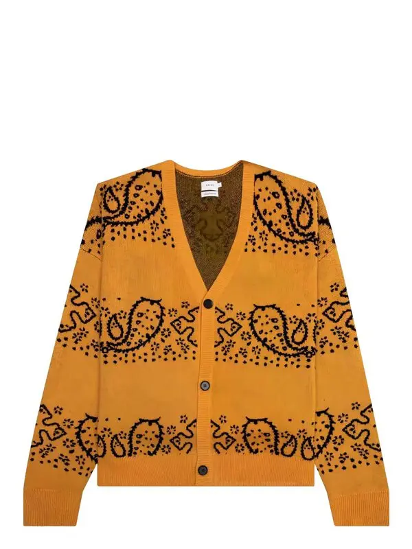 Rhude Bandana V-neck Knit Cardigan - Yellow