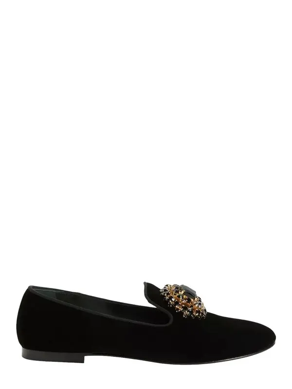 GIUSEPPE ZANOTTI Crystal-embellished Loafers - Black