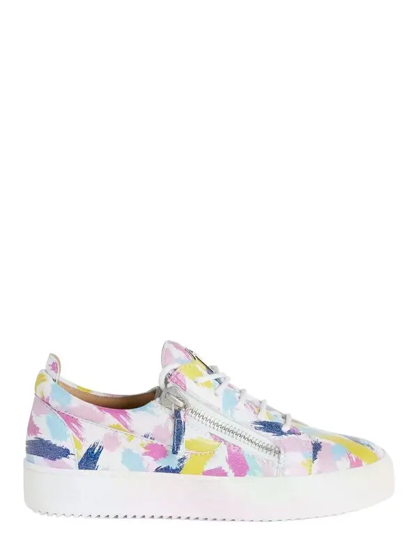 GIUSEPPE ZANOTTI Gail Brushstrokes-print Low-top Sneakers - White