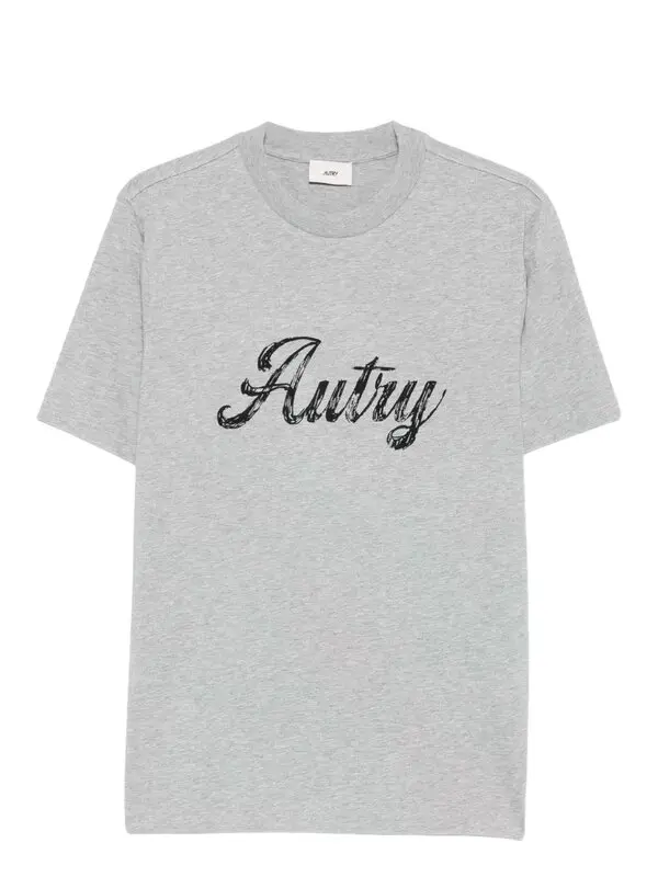 AUTRY Script-logo Cotton T-shirt - Grey
