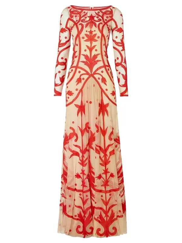 TEMPERLEY LONDON Francine Embroidered Gown - Red