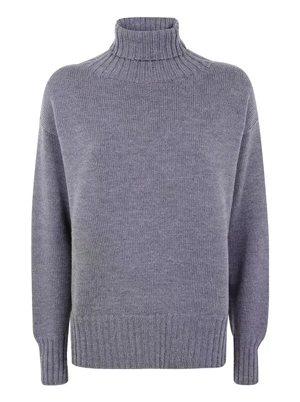 DRUMOHR Turtleneck Wool Knit Sweater - Grey