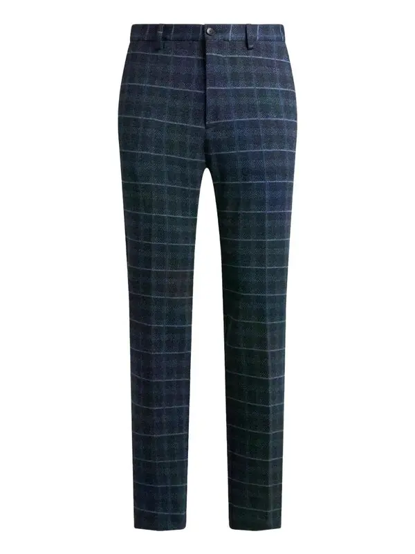Etro Check Regular Trousers - Blue