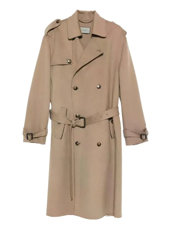 Canali Belted Double-breasted Coat - Neutrals