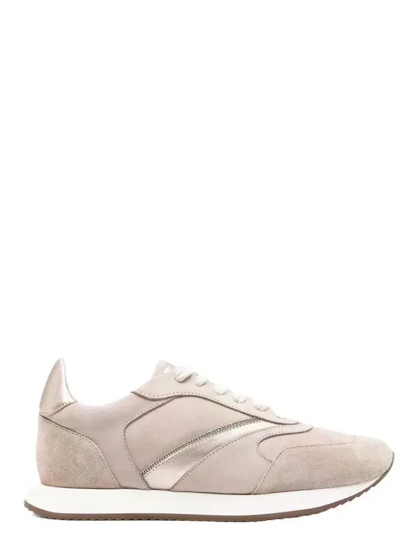 Peserico Metallic-panel Low-top Sneakers - Neutrals