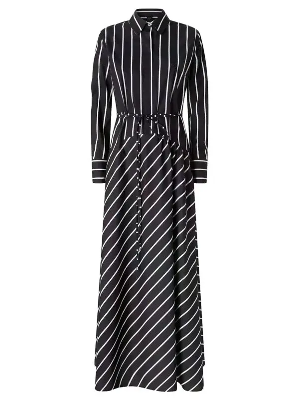 Pinko Diagonal-stripe Shirt Dress - Black