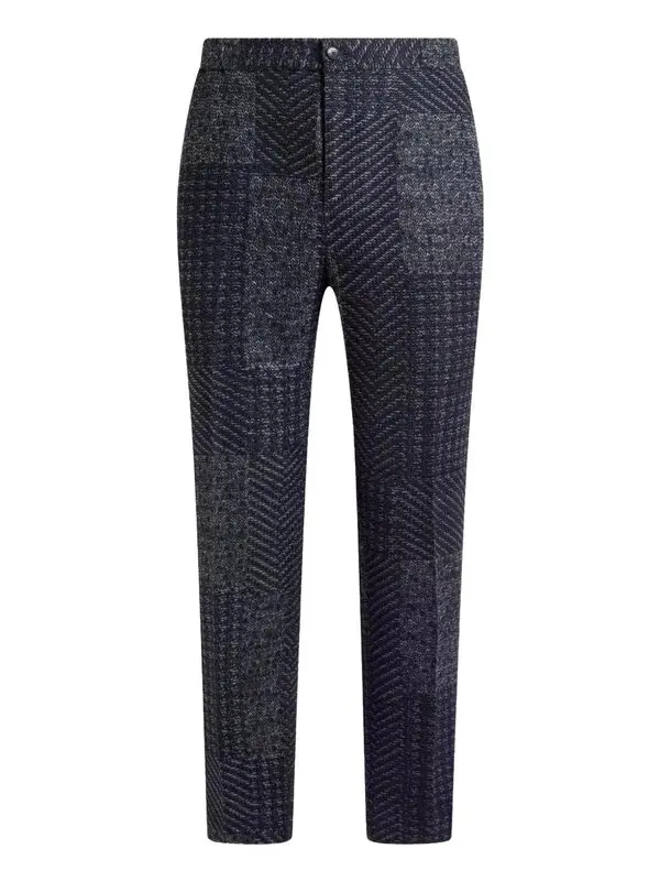 Etro Tailored Patchwork Trousers - Blue