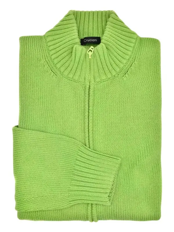 CRUCIANI Zip-up Cotton Cardigan - Green