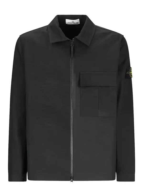 Stone Island Zip-fastening Pocket Shirt Jacket - Black