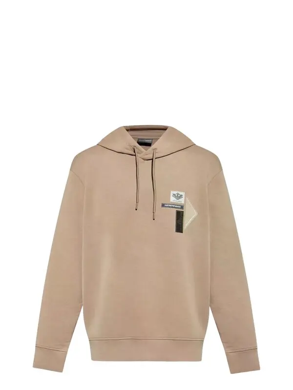 Emporio Armani Logo-patch Hoodie - Neutrals