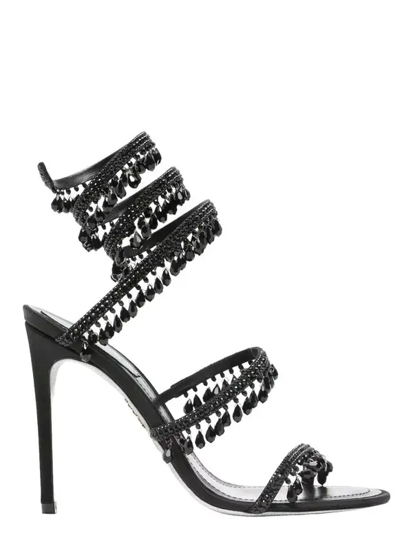 Rene Caovilla 110mm Beaded-embellished Stiletto Sandals - Black