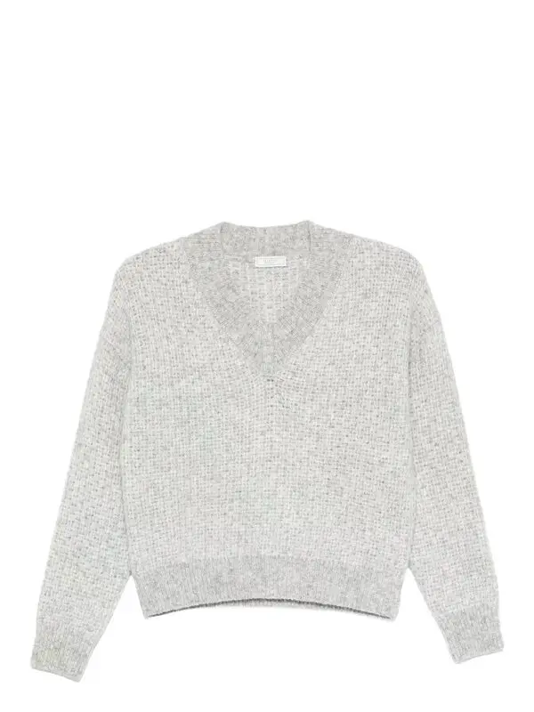Peserico V-neck Long Sleeve Sweater - Grey