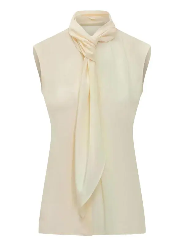 Alberta Ferretti Knot Tie Sleeveless Shirt - Neutrals