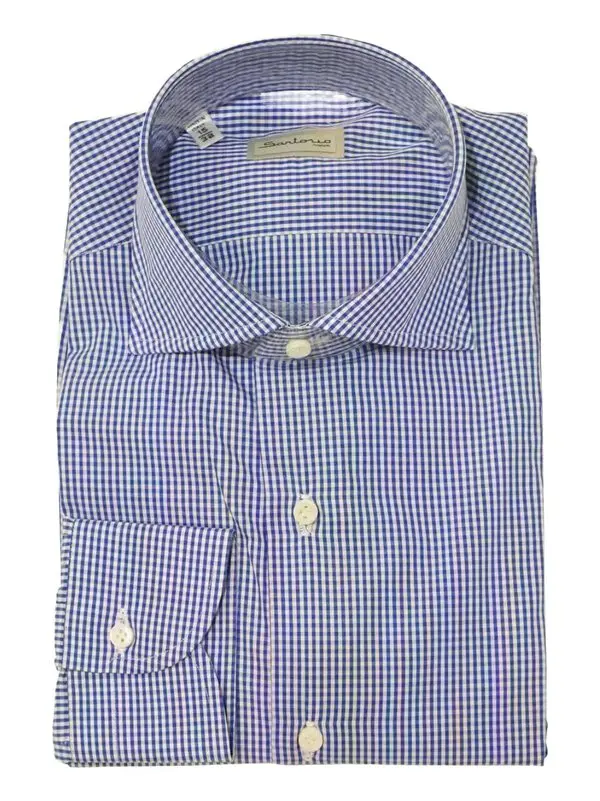 SARTORIO NAPOLI Gingham-check Cotton Shirt - Blue