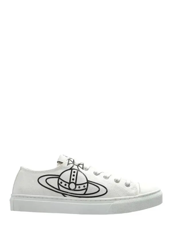 VIVIENNE WESTWOOD Orb-print Lace-up Sneakers - White