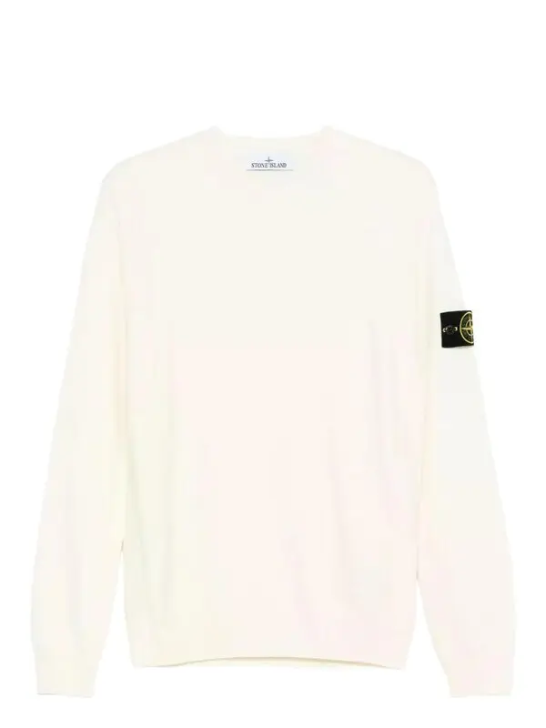 Stone Island Logo Patch Crew-neck Sweater - Neutrals