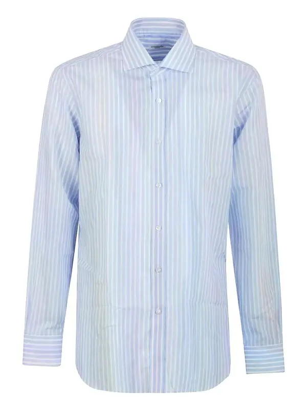 BUONAMASSA Striped Cotton Shirt - Blue